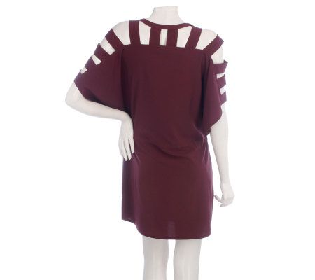 Kris Jenner Kollection Tunic Dress with Cutout Sleeve Detail - QVC.com