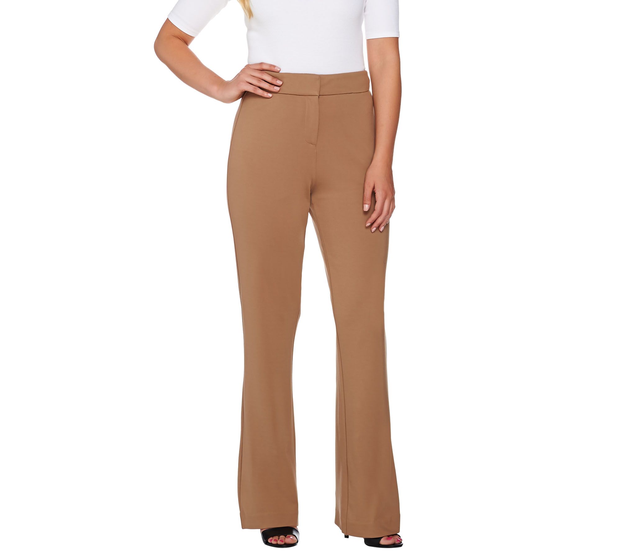 Shape FX Fly Front Ponte Knit Bootcut Pants - QVC.com