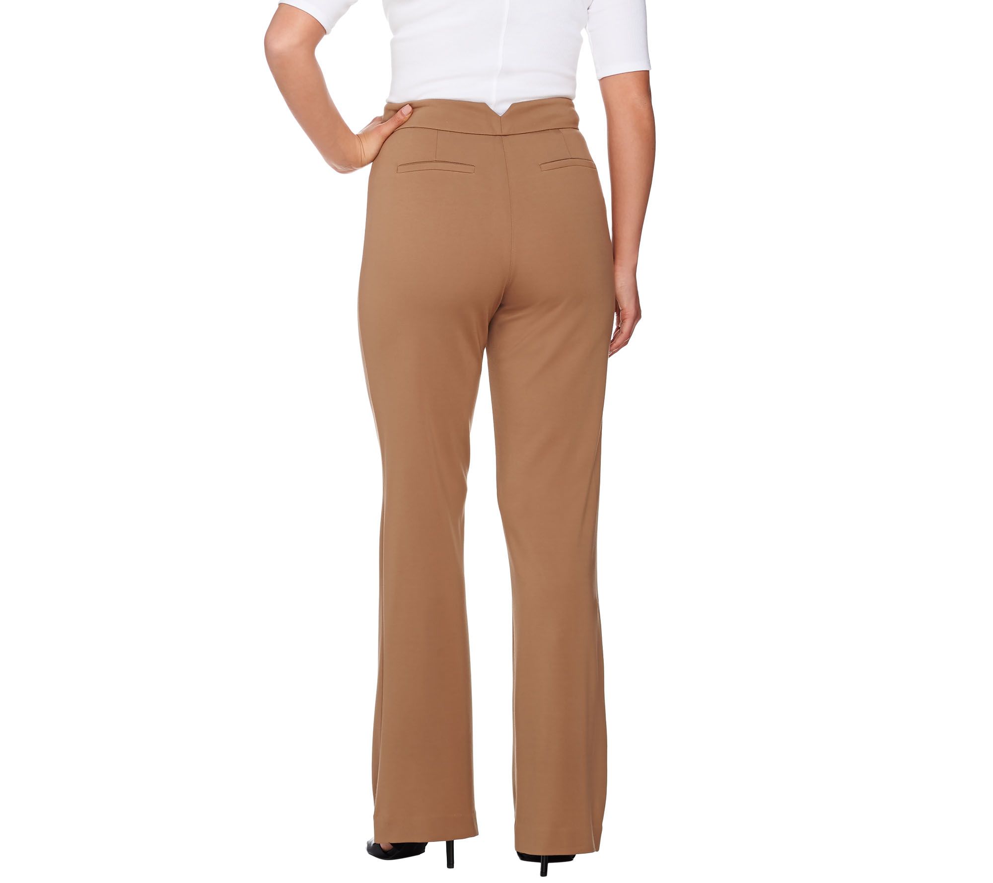 Shape FX Fly Front Ponte Knit Bootcut Pants - QVC.com