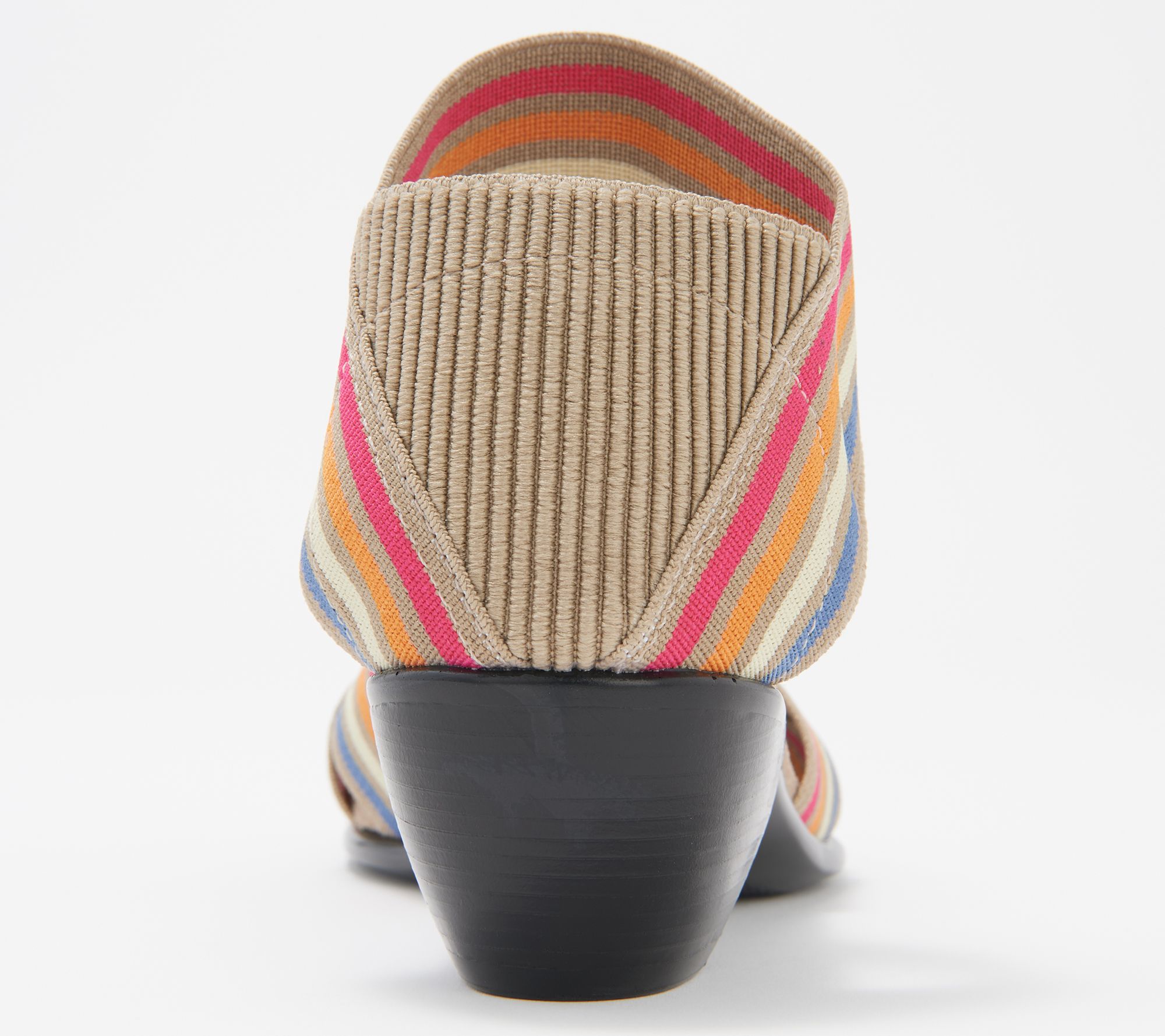 "As Is" Charleston Shoe Co. Stretch Block Heeled Sandal - QVC.com