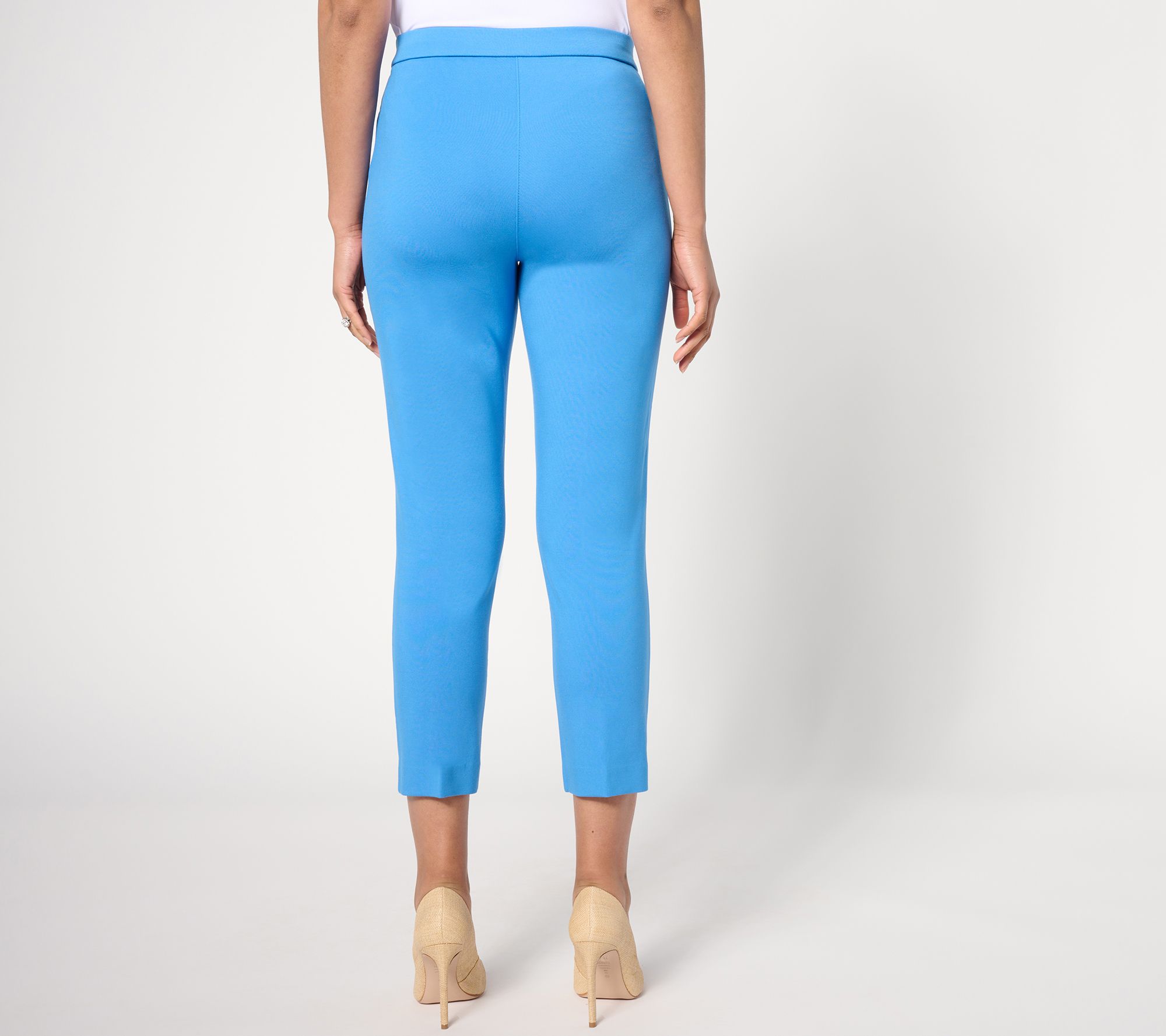 Susan Graver Status Stretch Ponte Knit Slim Leg Crop Pant - QVC.com