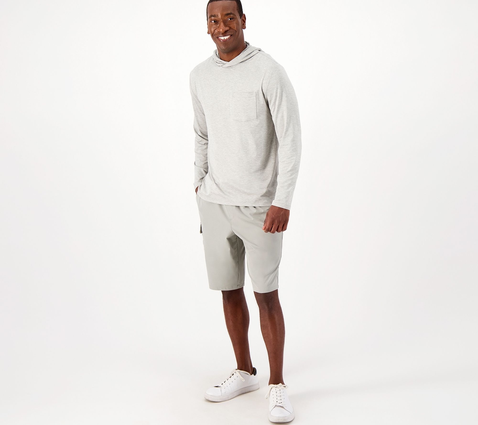 "As Is" zuda Mens Z-Cool Jersey Long Sleeve Hooded Pullover - QVC.com