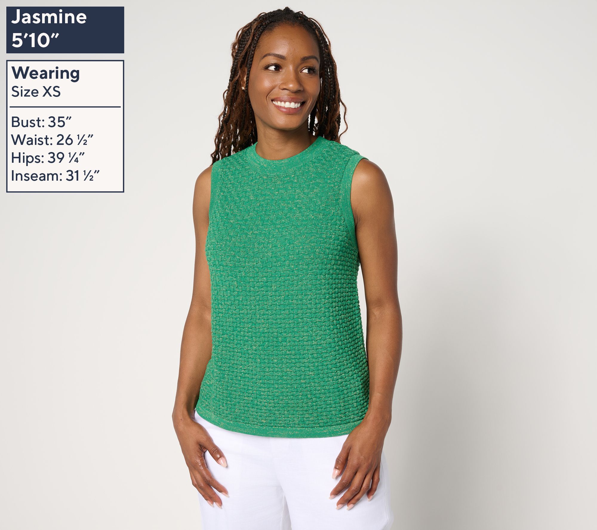 by Stacy London Basket Weave Tank Top with Lurex - QVC.com