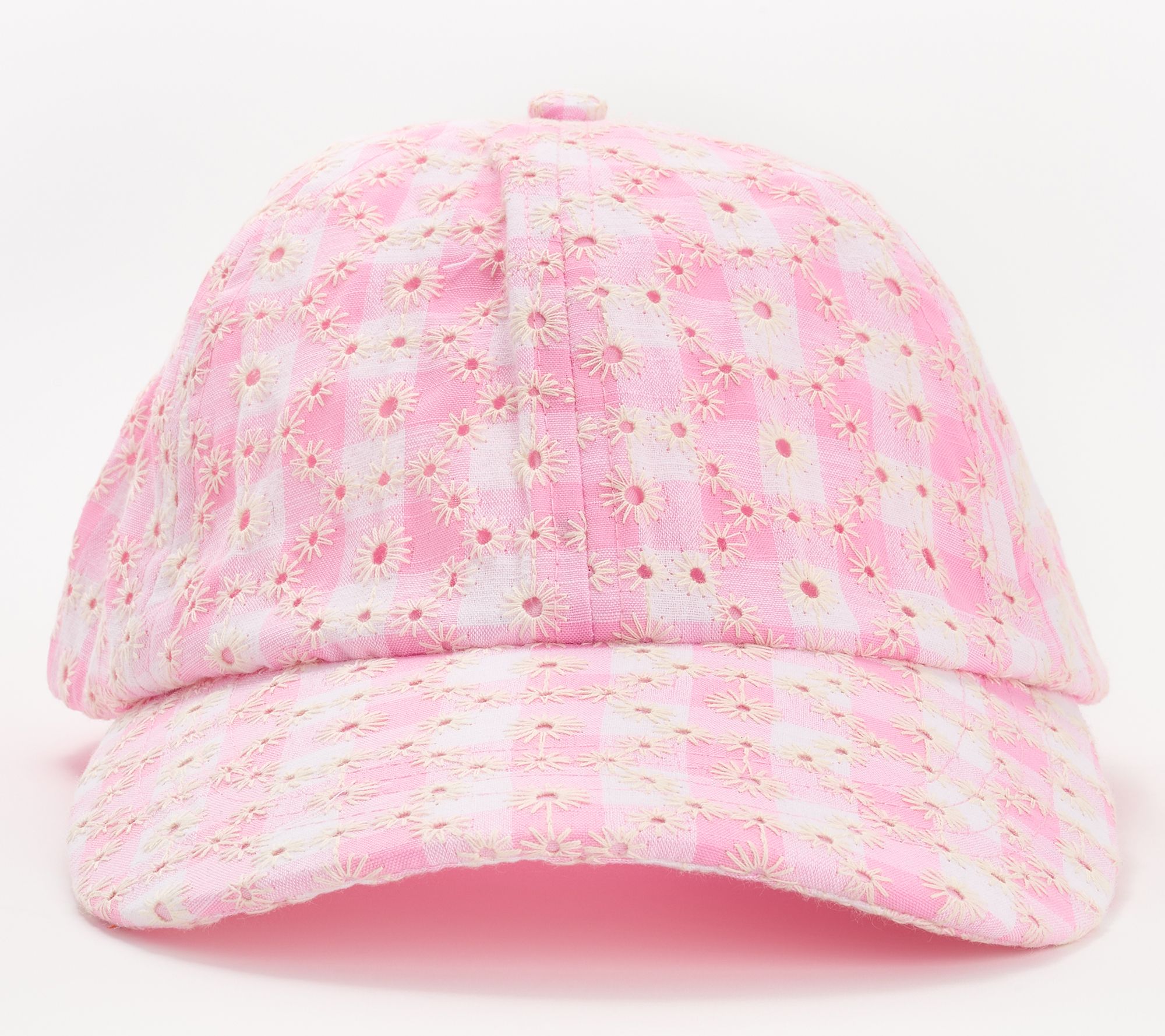 "As Is" Complliments Embroidered Gingham Baseball Hat - QVC.com
