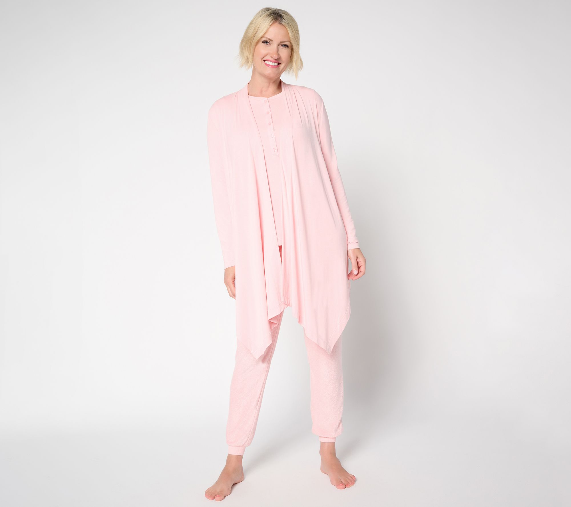 Modern Soul Soothing Knit Jersey Waterfall Long Sleeve Wrap - QVC.com