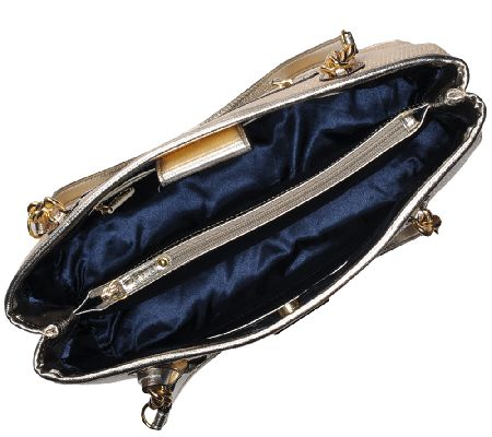 Tignanello Straw Shopper with Chain Detail - QVC.com