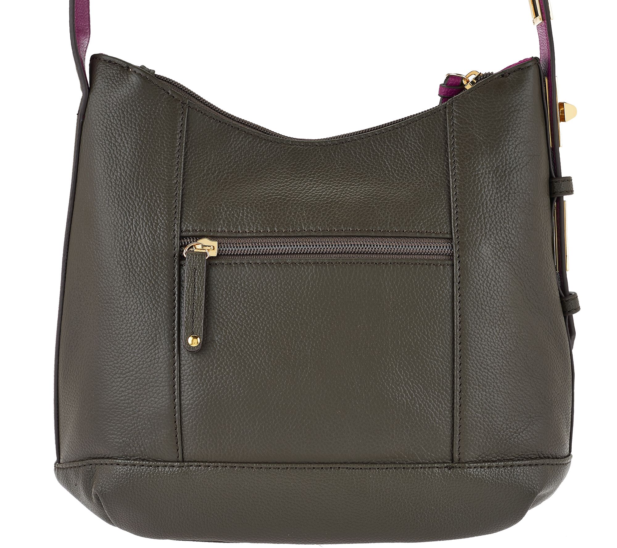 Tignanello Pebble Leather Crossbody with Turnlock Detail - QVC.com
