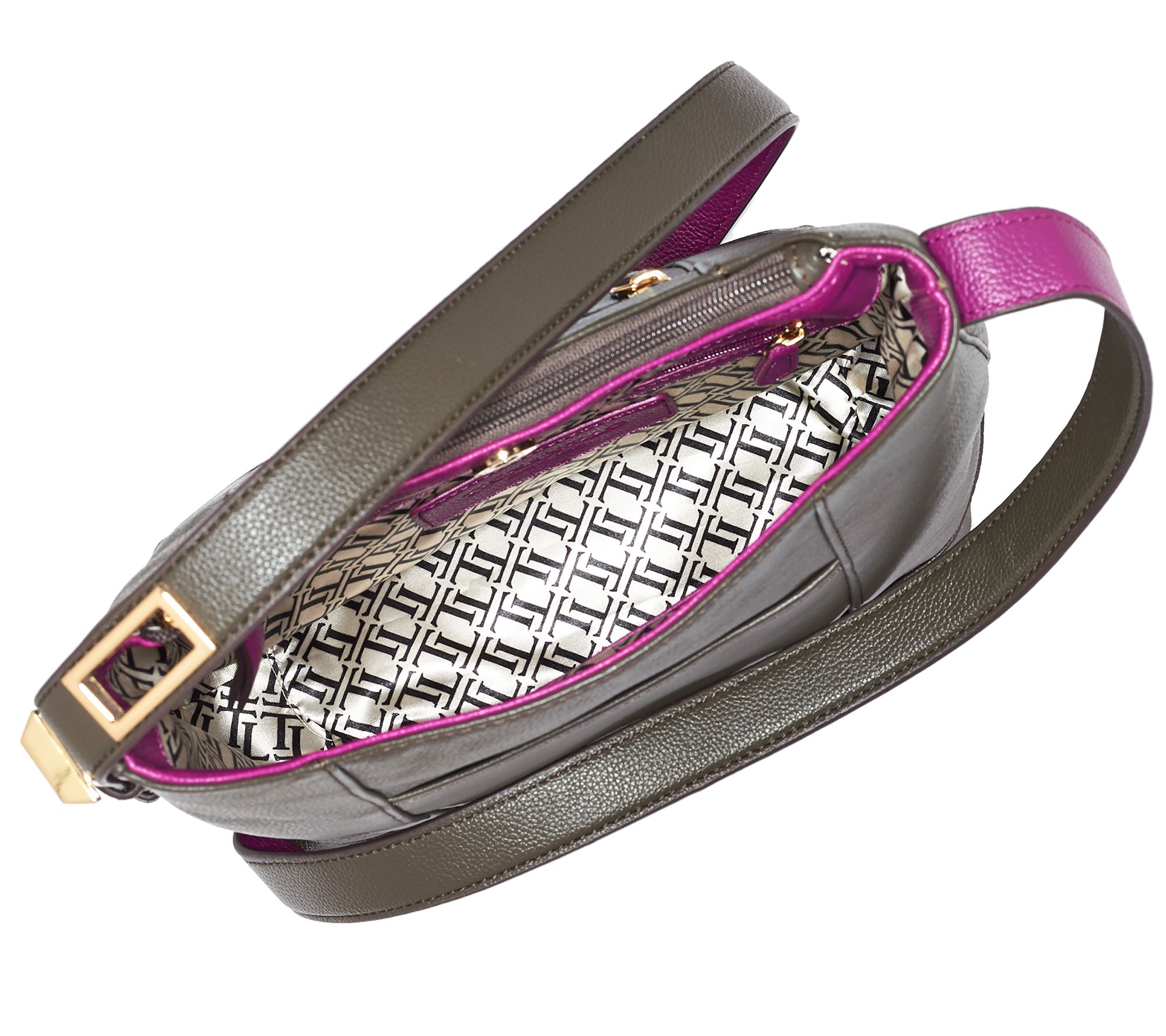 Tignanello Pebble Leather Crossbody with Turnlock Detail - QVC.com
