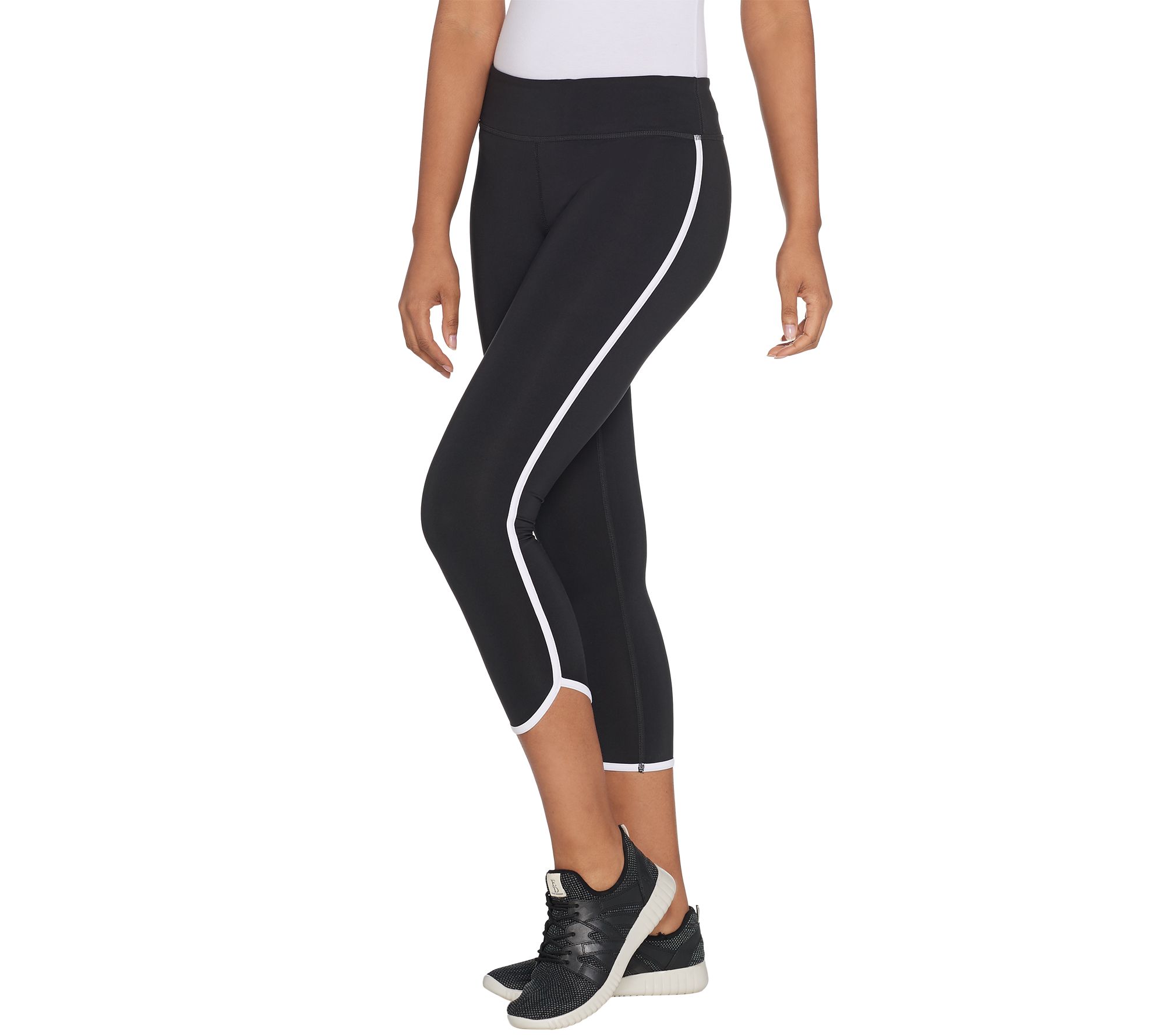 Susan Lucci Collection Regular Contrast Trim Cropped Legging - QVC.com