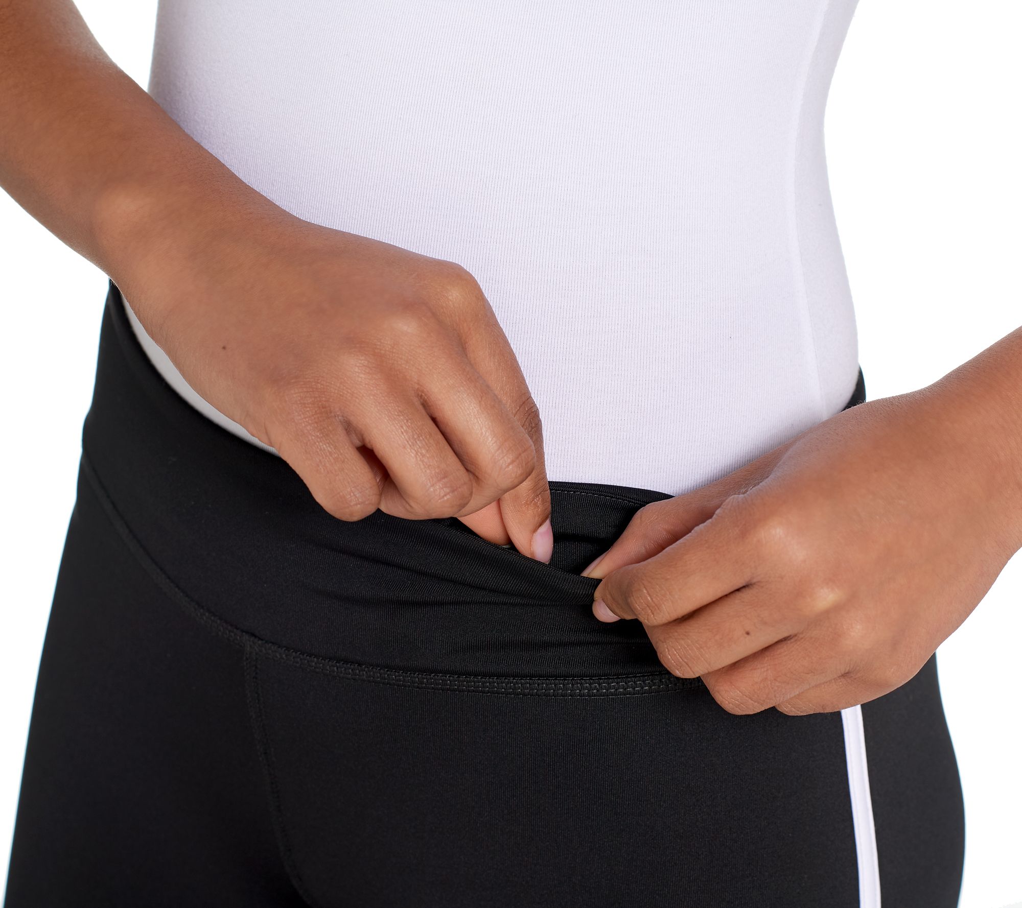 Susan Lucci Collection Regular Contrast Trim Cropped Legging - QVC.com