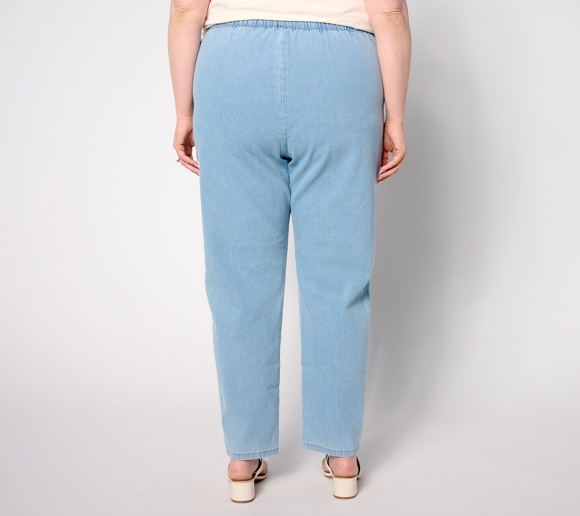 Denim & Co. Regular Indigo Flat Front Side Pocket Pant - QVC.com