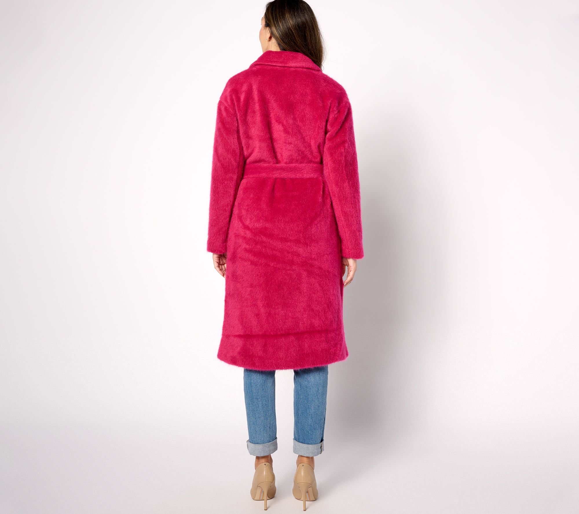 "As Is" Isaac Mizrahi Live! Cozy Wrap Long Coat with Notched Collar ...