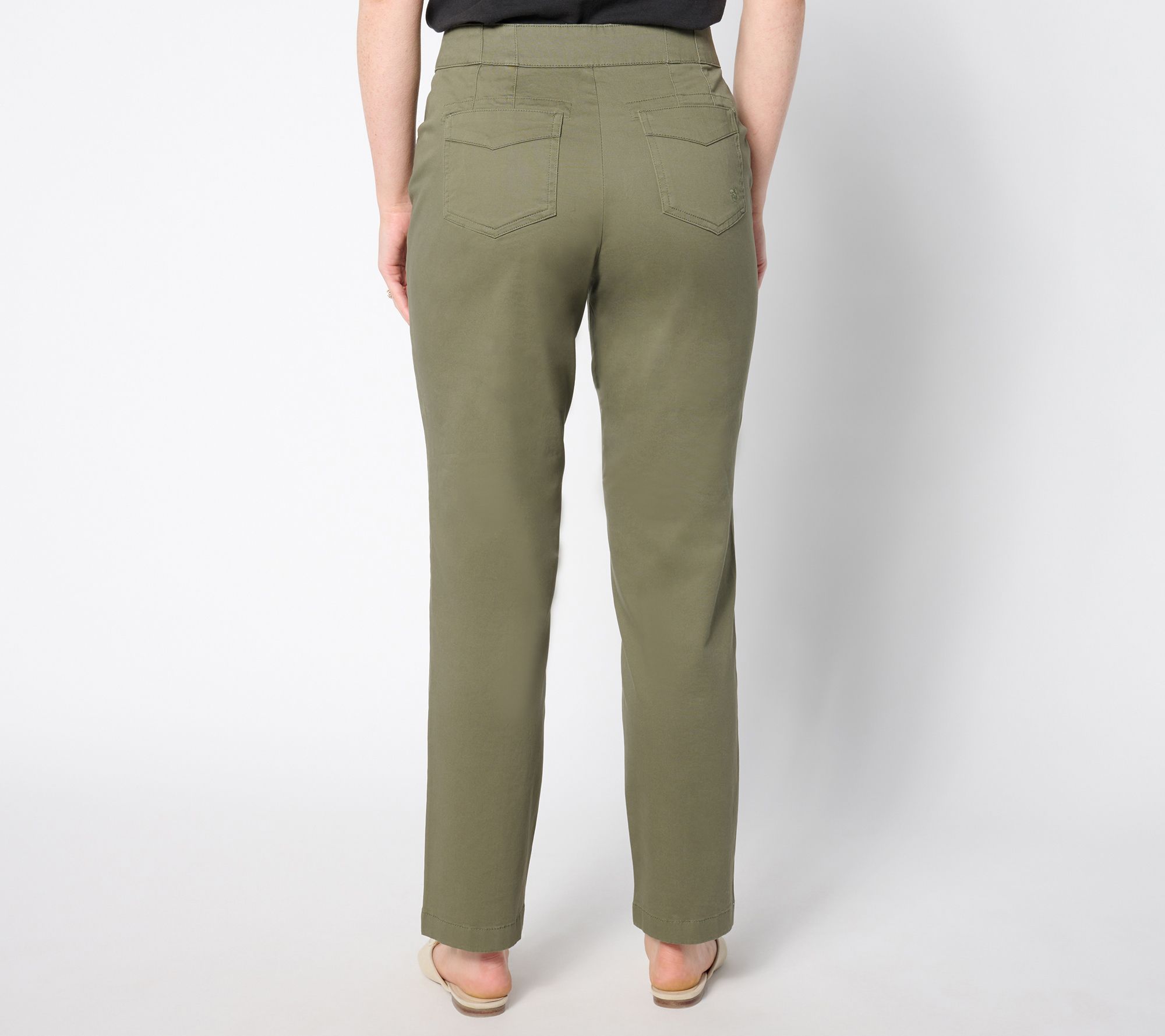 Joan Rivers Signature Twill Straight Leg Ankle Pant with Seaming - QVC.com