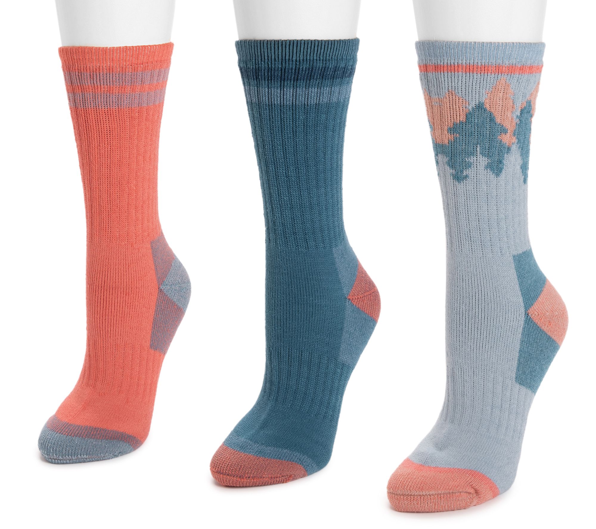 MUK LUKS Women's Set of 3 Heat Retainer Crew Socks - QVC.com