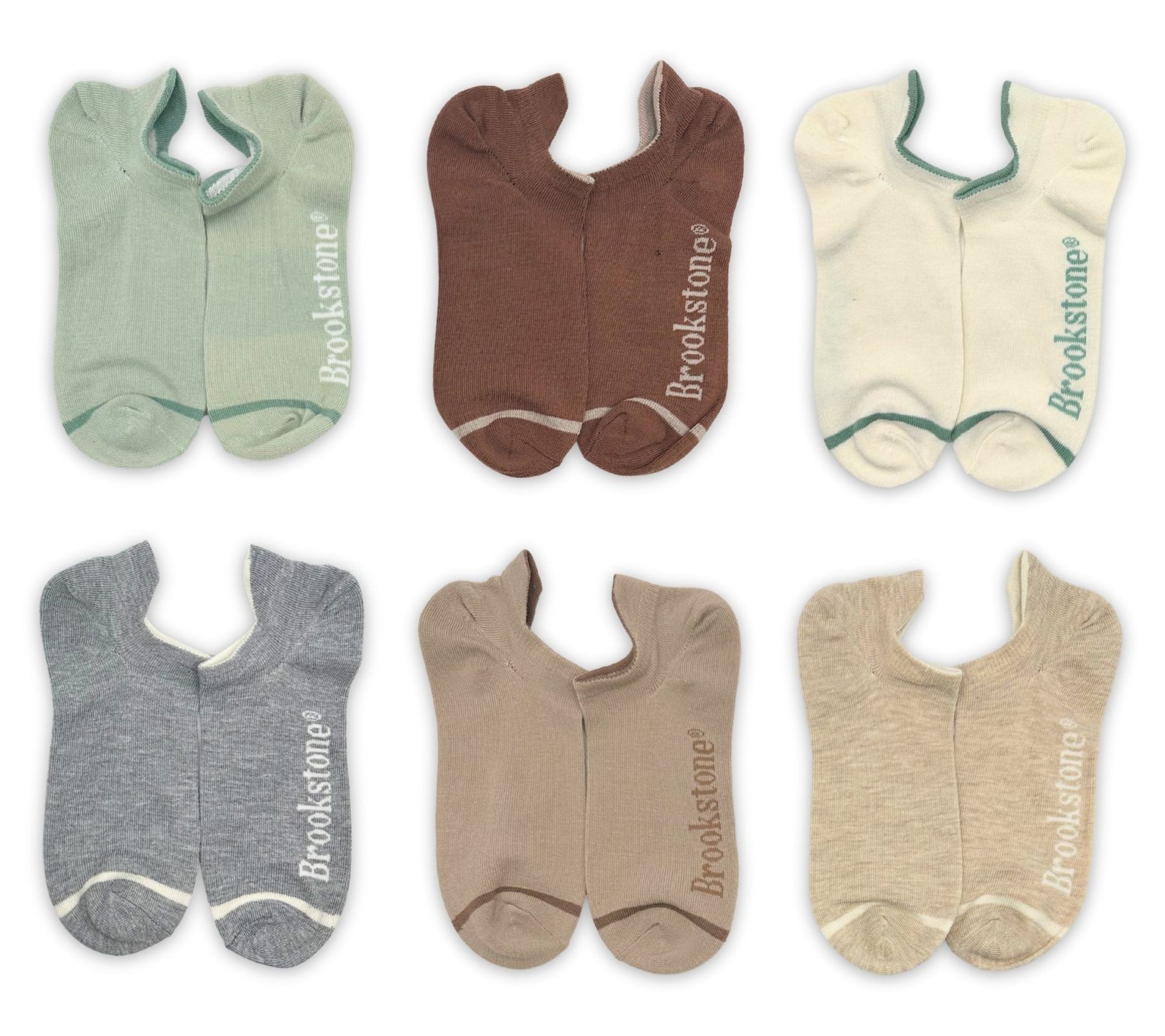 Brookstone Ladies' Set of 6 No-Show Socks - QVC.com
