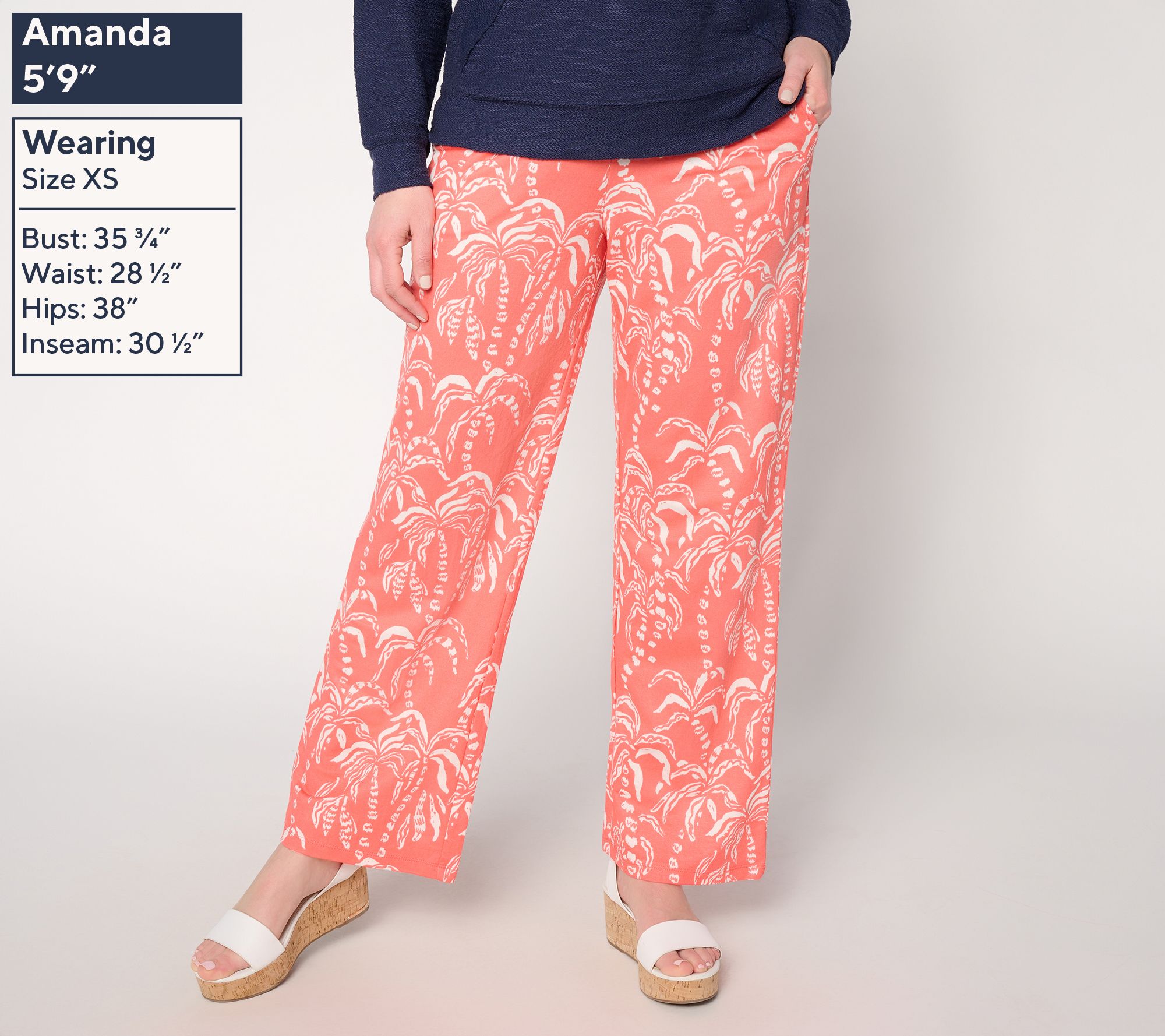 Belle Beach by Kim Gravel Petite Cabana Knit Bahama Breeze Pant - QVC.com