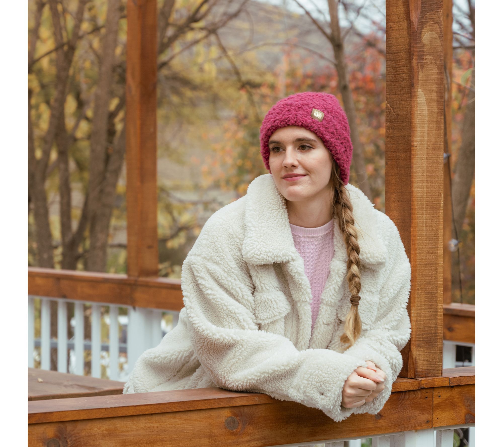 MUK LUKS Women's Boucle Cuffed Beanie - QVC.com