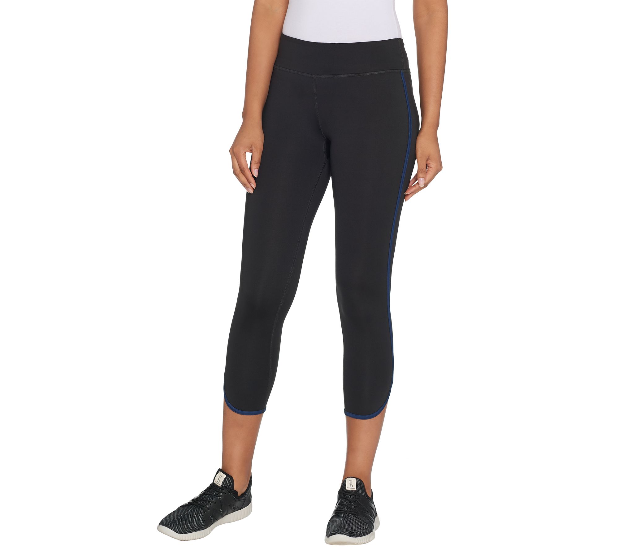 Susan Lucci Collection Petite Contrast Trim Cropped Leggings - QVC.com