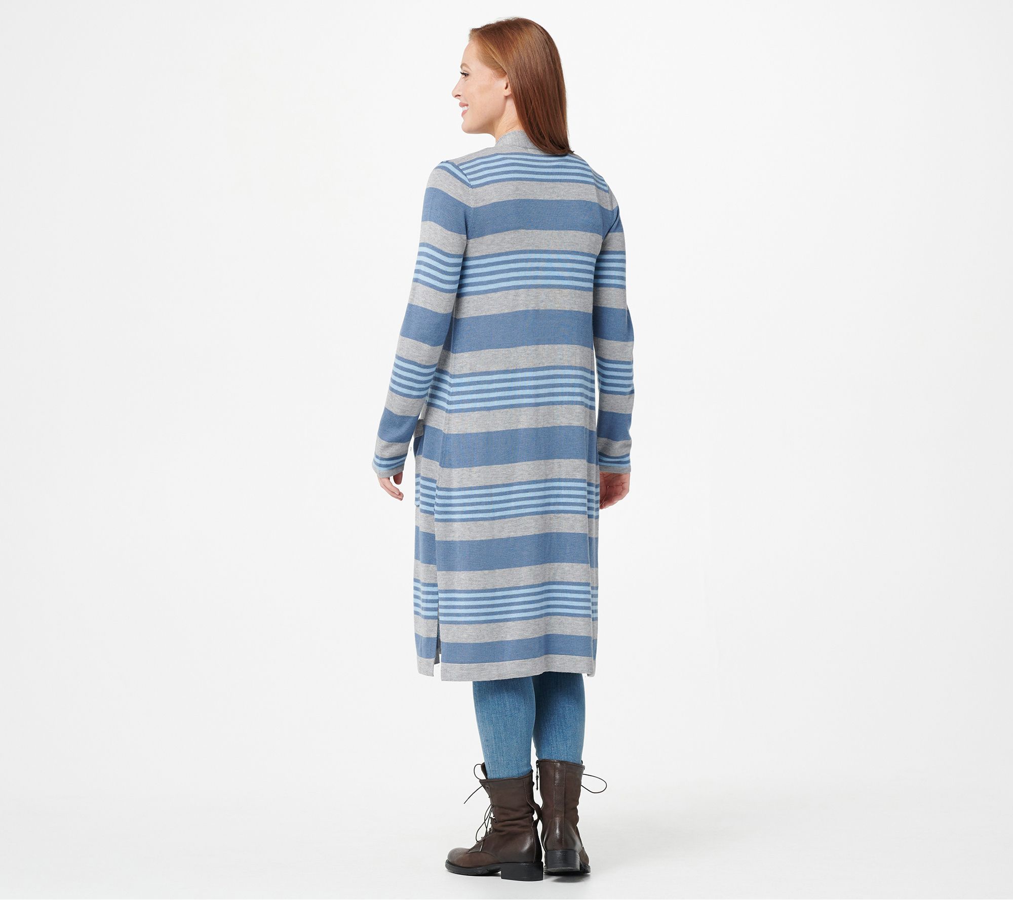 "As Is" Laurie Felt Cashmere Blend Duster Cardigan with Pockets - QVC.com