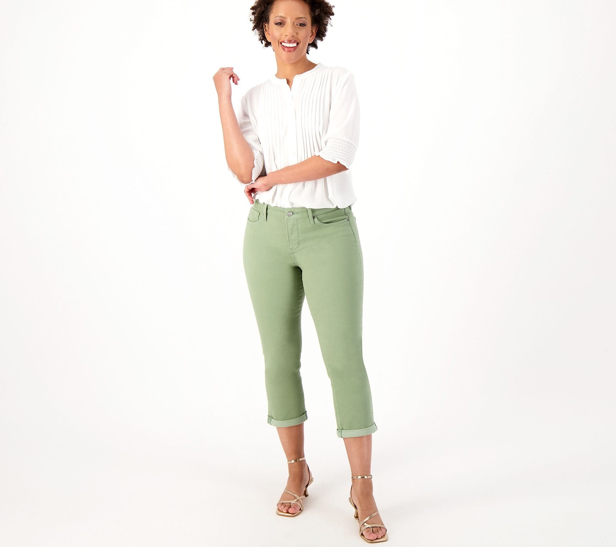 NYDJ Chloe Capri Cool Embrace- English Ivy - QVC.com