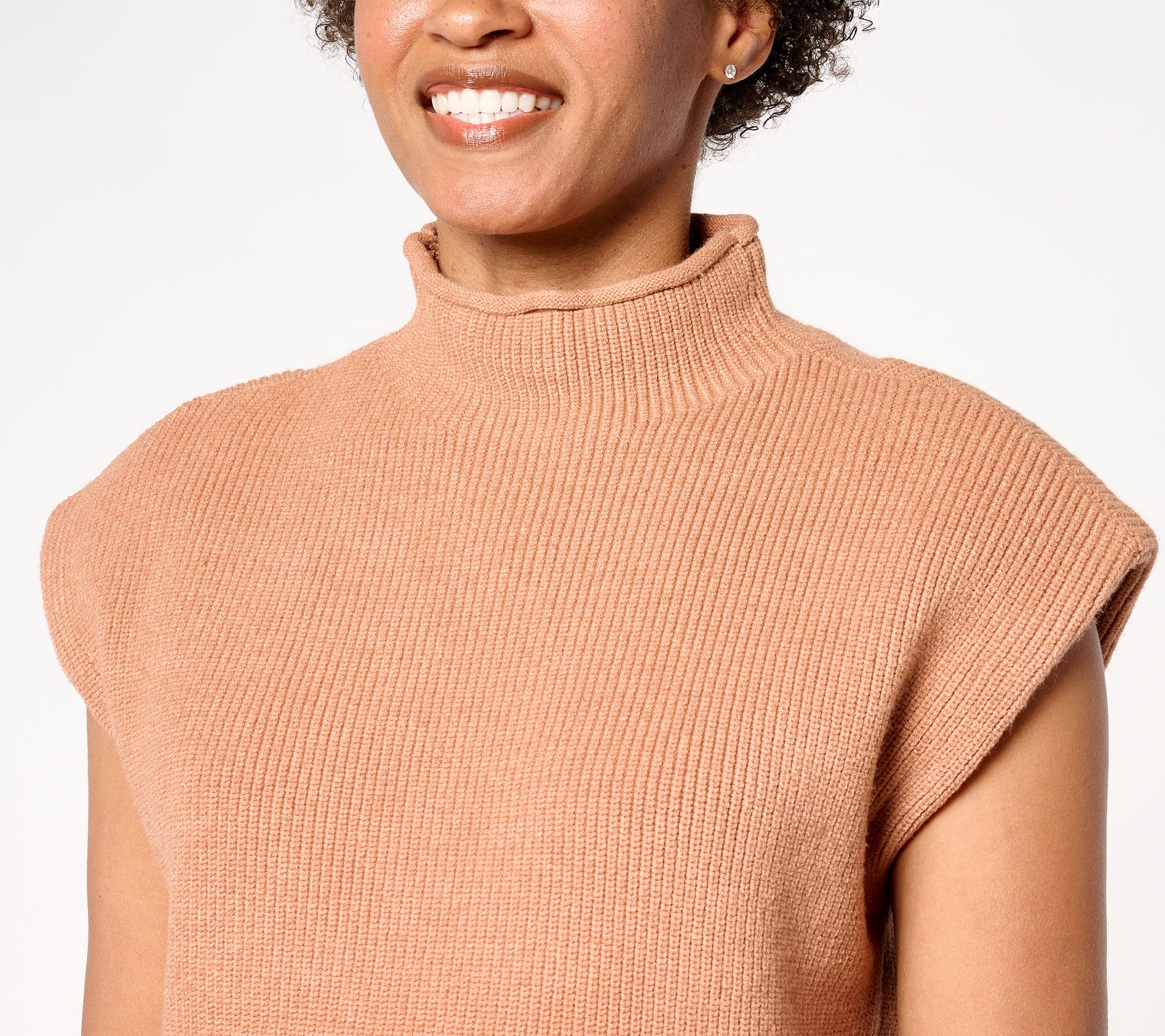 "As Is" Me by Jennie Garth Mattie Sweater Vest with Shoulder Pads - QVC.com