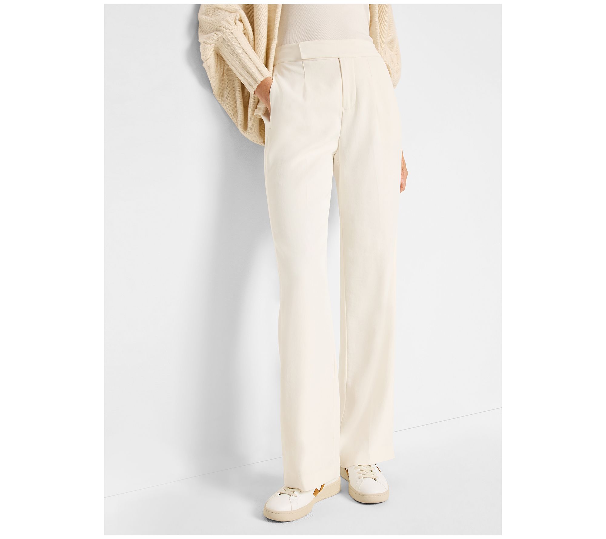 NIC+ZOE 31" Eliot Wide Leg Cavalry Twill Trouser - QVC.com