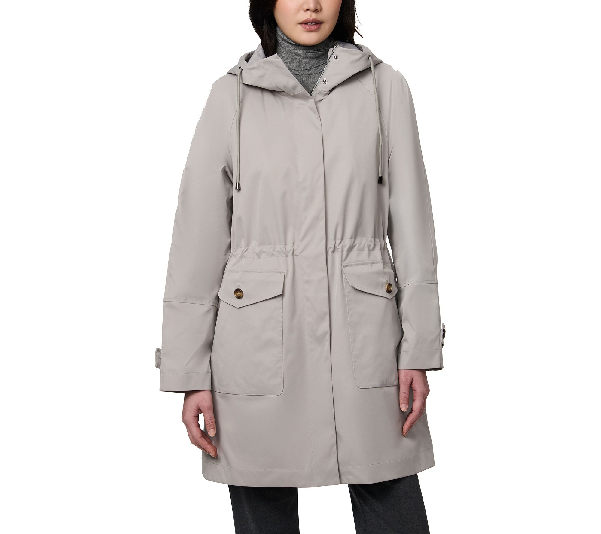 HOODED RAIN COAT - QVC.com