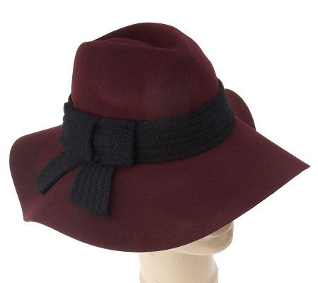 Jessica Simpson Floppy Hat with Woven Boucle Bow - QVC.com