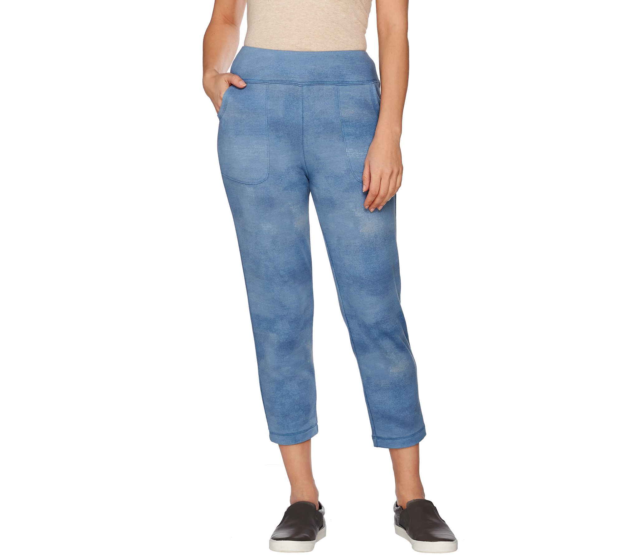 LOGO Lounge by Lori Goldstein French Terry Ombre Printed Crop Pant ...