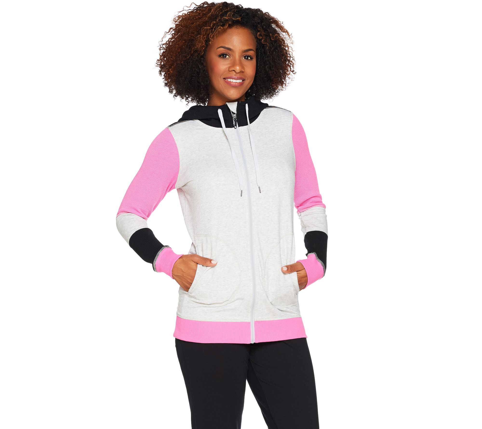"As Is" cee bee CHERYL BURKE Color-Block Hooded French Terry Jacket ...