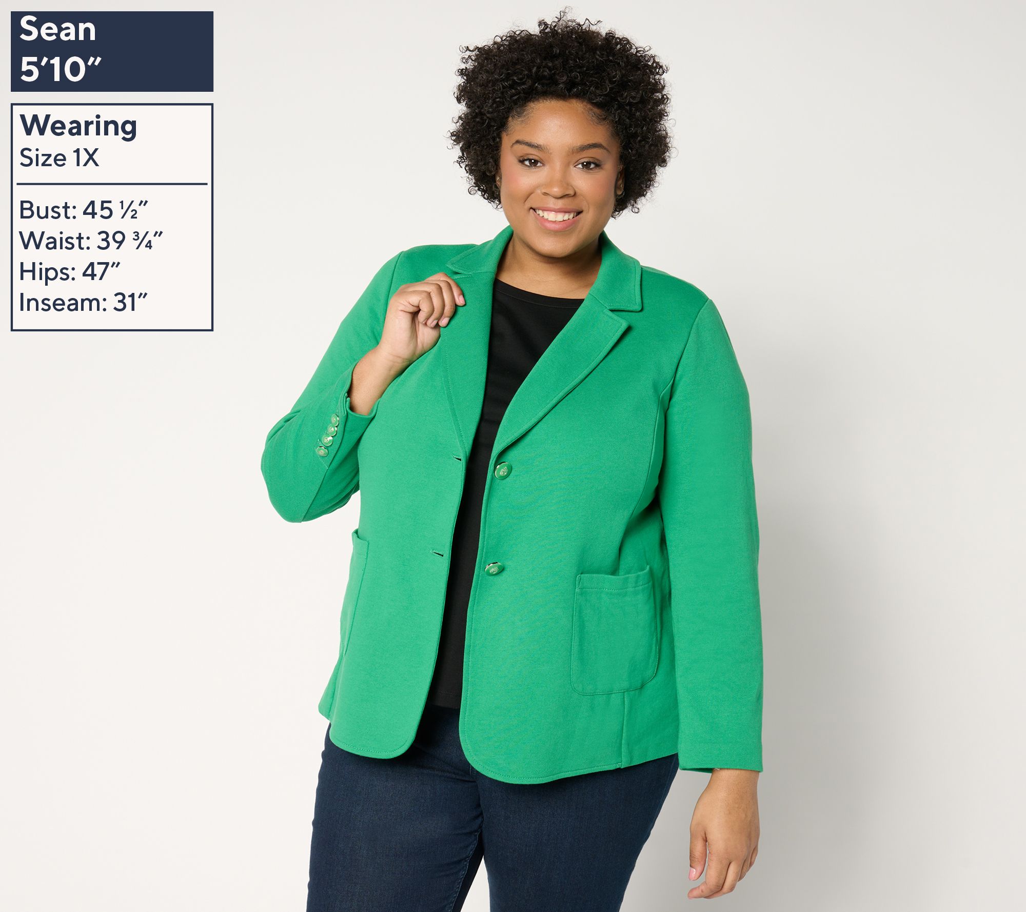 Susan Graver Weekend Marina Knit Petite Notch Collar Blazer - QVC.com