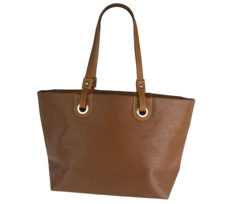 Dooney & Bourke Cork Coated Cotton Grommet Shopper with Leather Trim ...
