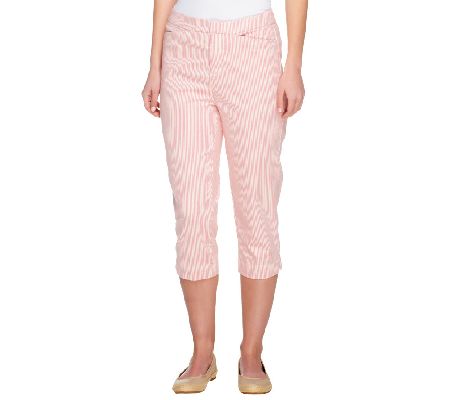 "As Is" Liz Claiborne New York Regular Jackie Striped Capris - QVC.com