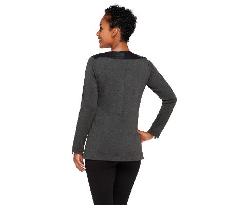 "As Is" SA by Seth Aaron Knit Top with Sleeve Zipper Detail - QVC.com