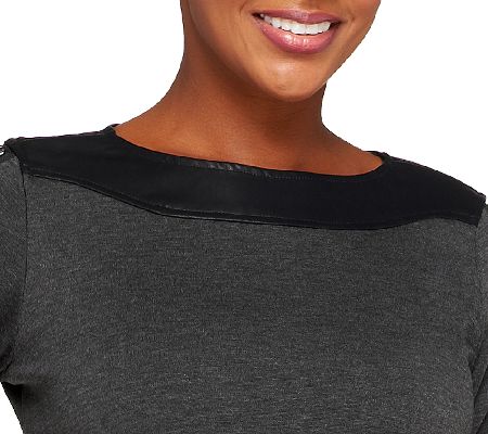 "As Is" SA by Seth Aaron Knit Top with Sleeve Zipper Detail - QVC.com