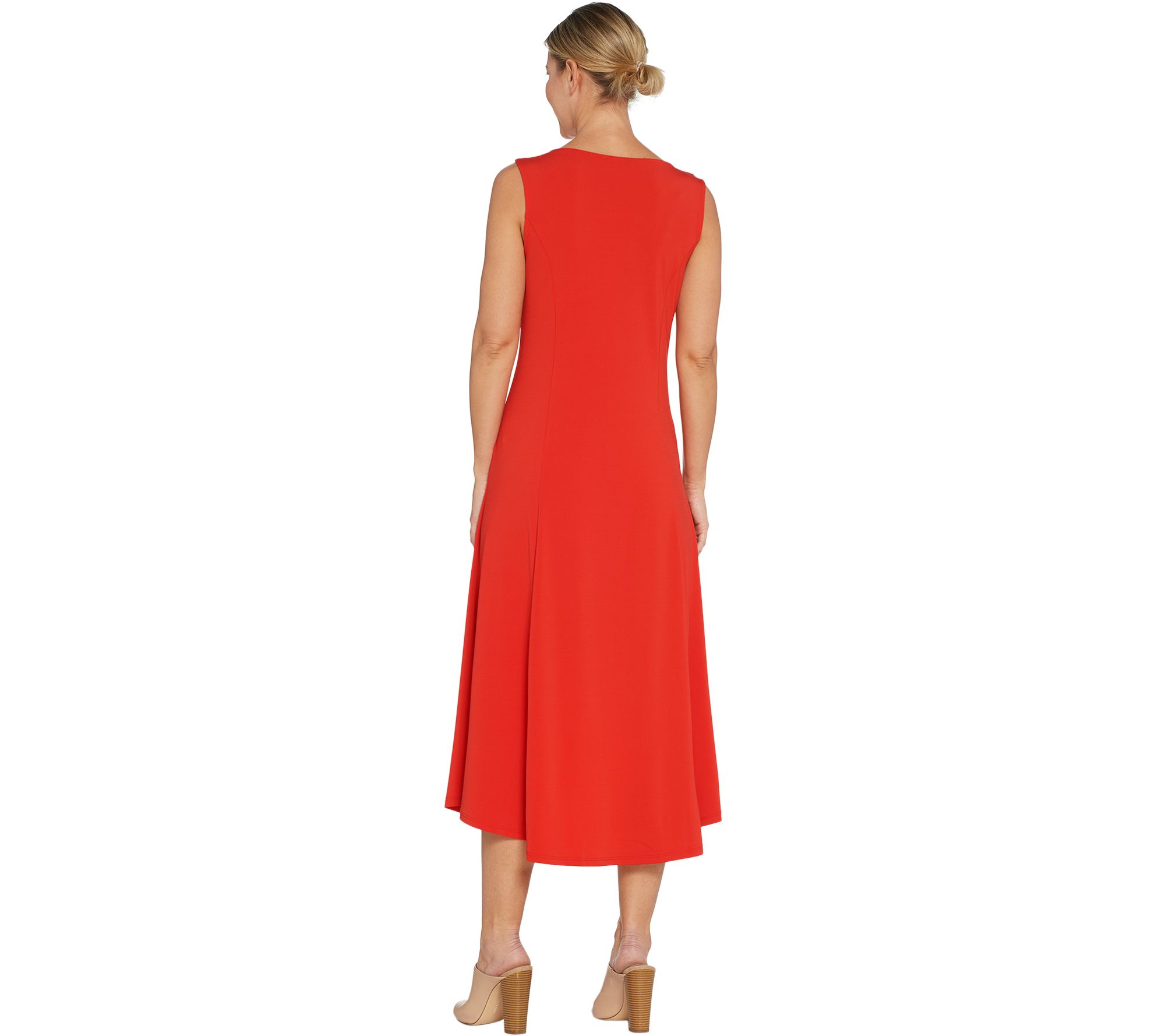 "As Is" H by Halston Regular Jet Set Jersey V-Neck Hi-Low Dress - QVC.com