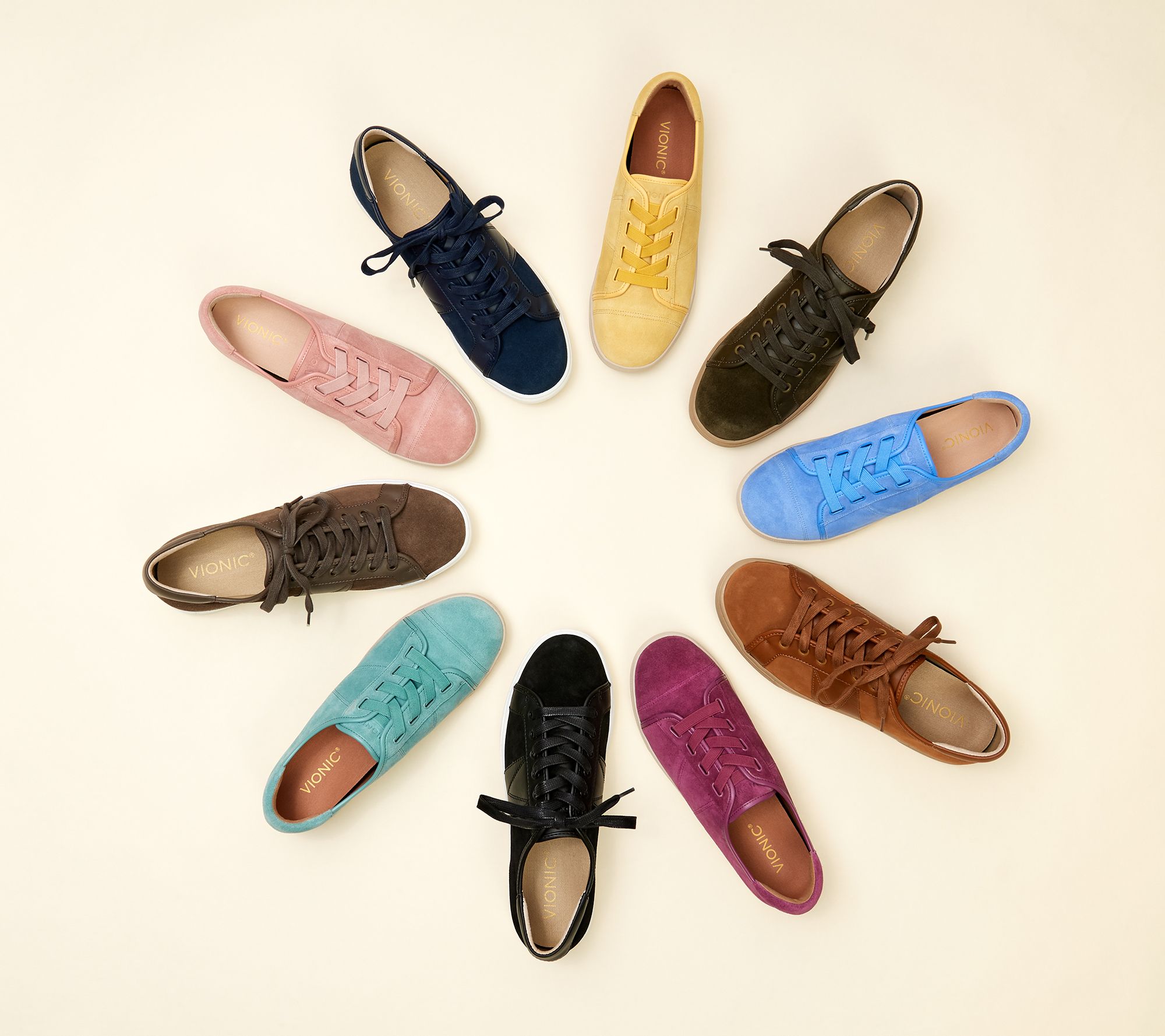 Vionic Choice of Women or Men's Suede Cupsole Sneakers - QVC.com