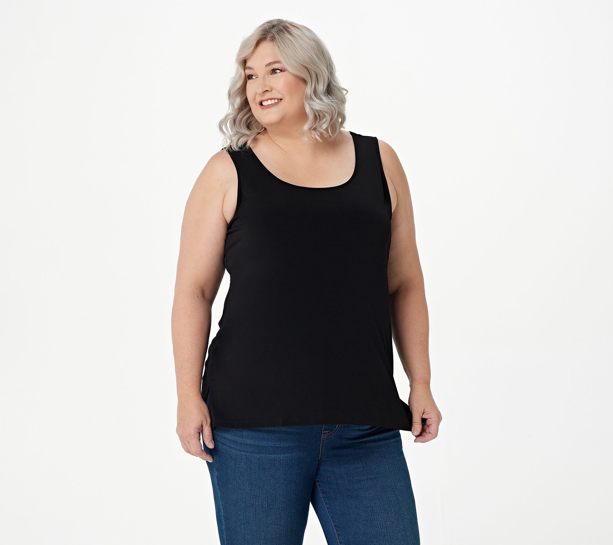 "As Is" Susan Graver Modern Essentials Liquid Knit Tank Top - QVC.com