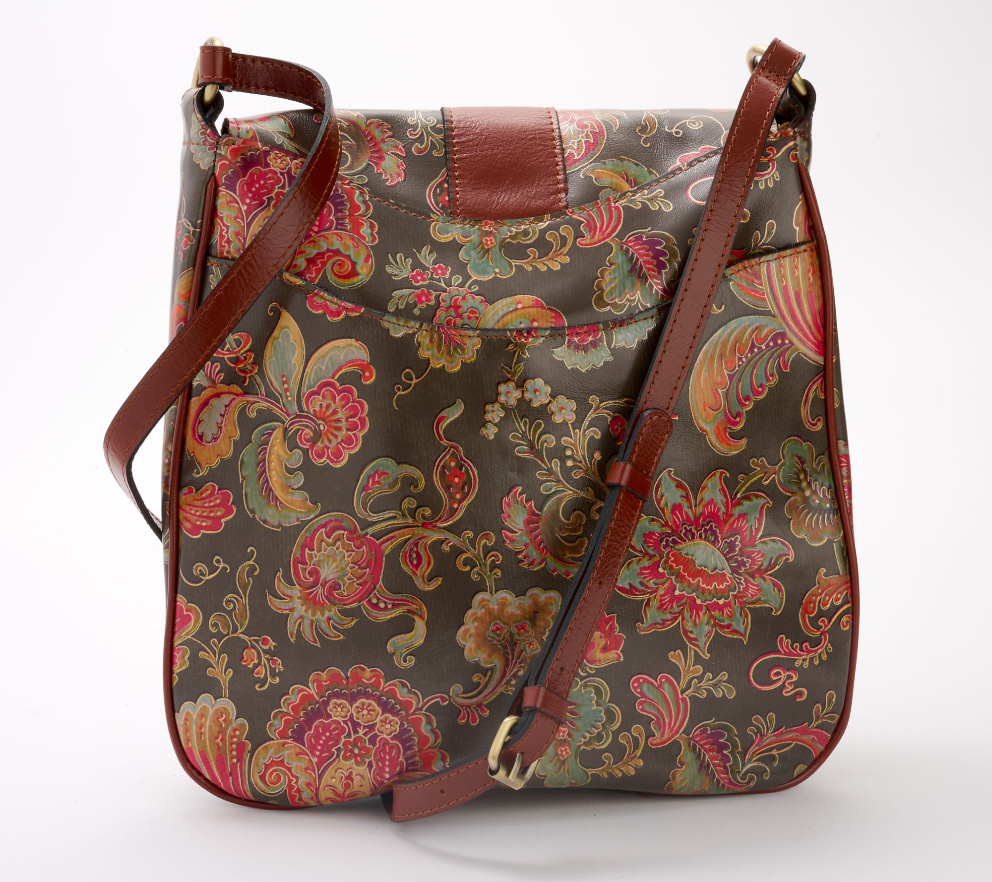 "As Is" Patricia Nash Roana N/S Belted Leather Crossbody - QVC.com