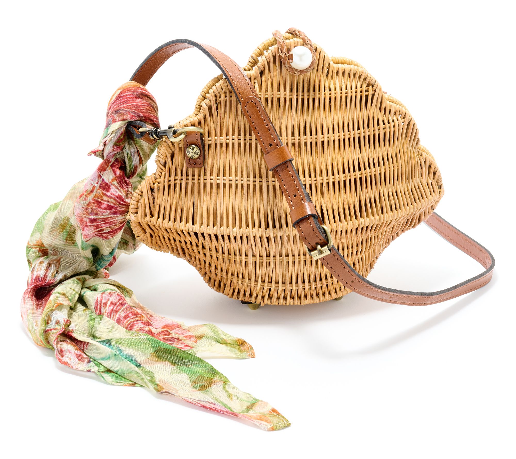 "As Is" Patricia Nash Cala Luna Wicker Clam Crossbody - QVC.com