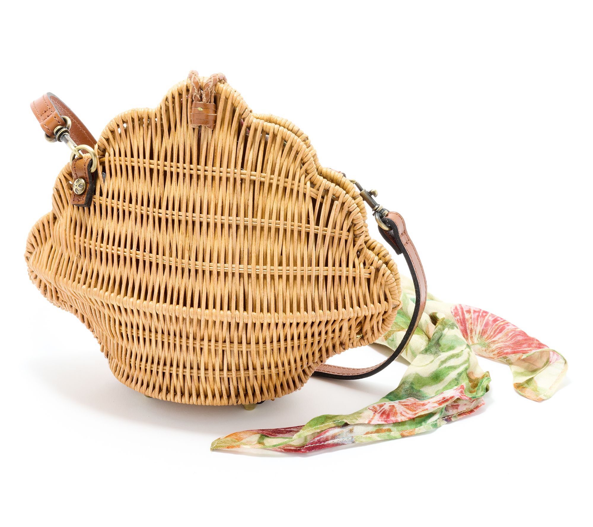 "As Is" Patricia Nash Cala Luna Wicker Clam Crossbody - QVC.com