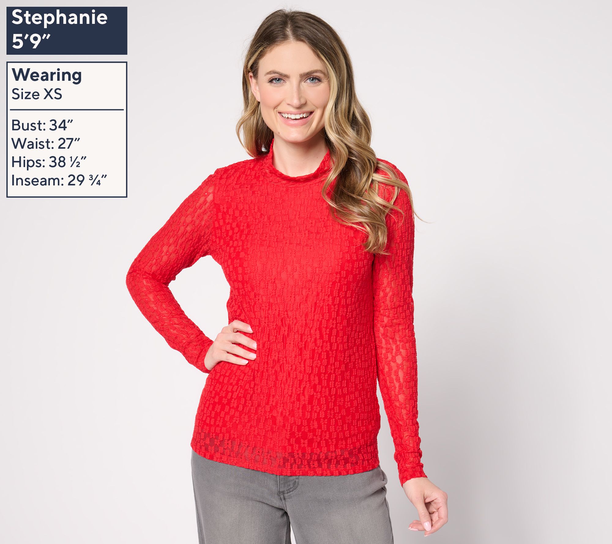 "As Is" Peace Love World Black Label Lace Long Sleeve Top - QVC.com