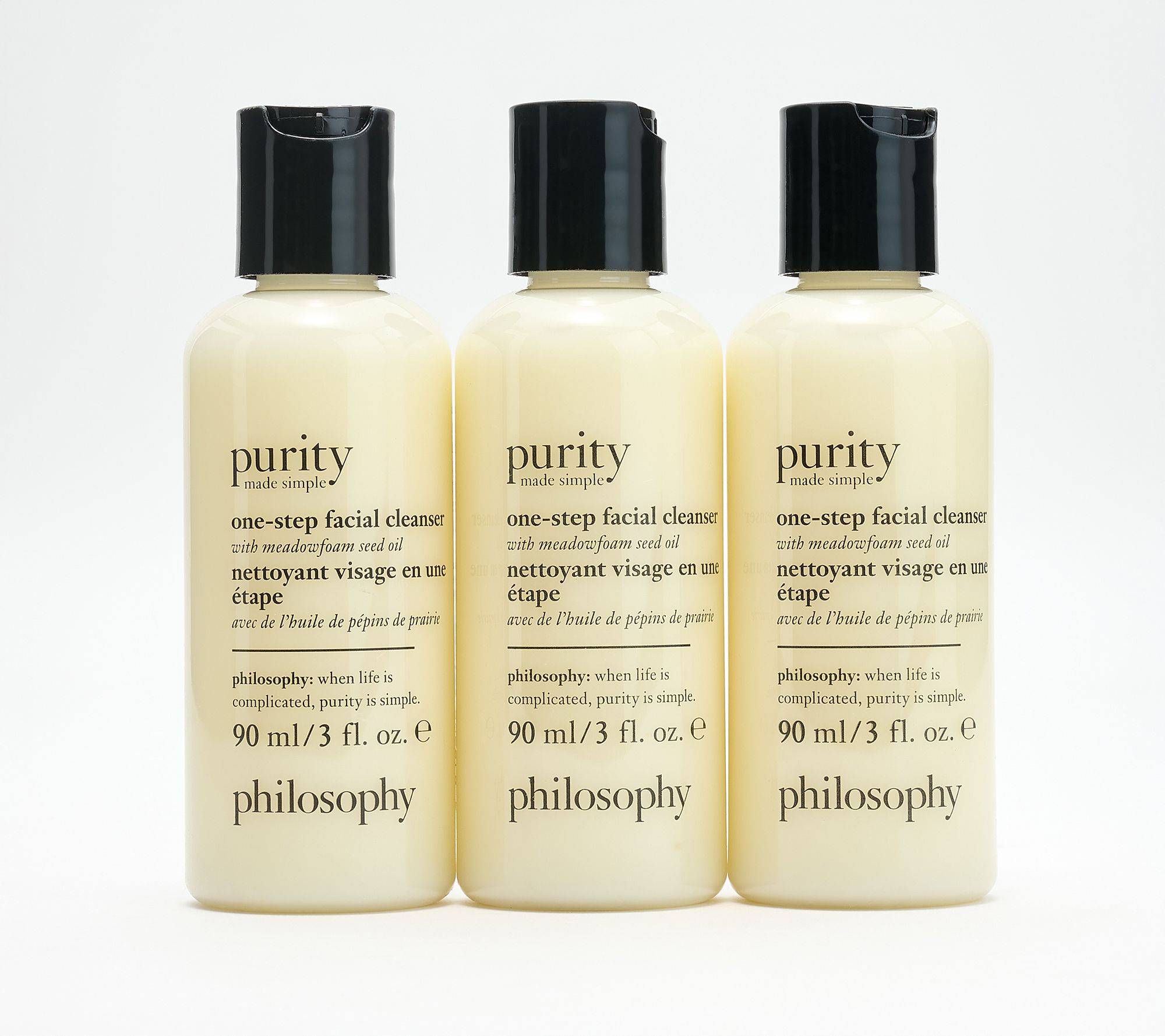 philosophy purity (3) 3oz cleansers & (3) 30ct cloths facial set - QVC.com