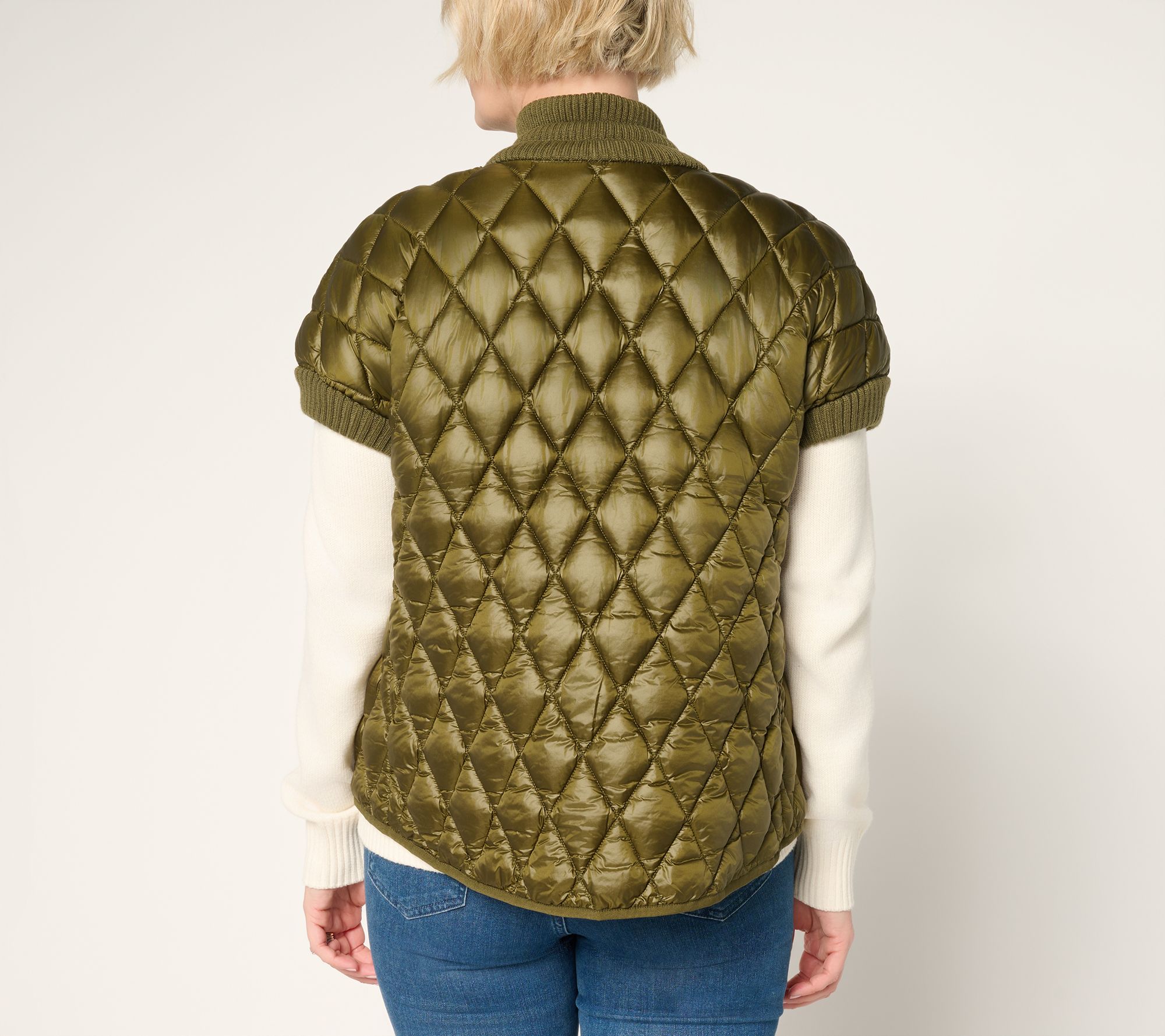 "As Is" Martha Stewart Signature Diamond Quilted Short-SlvJacket - QVC.com
