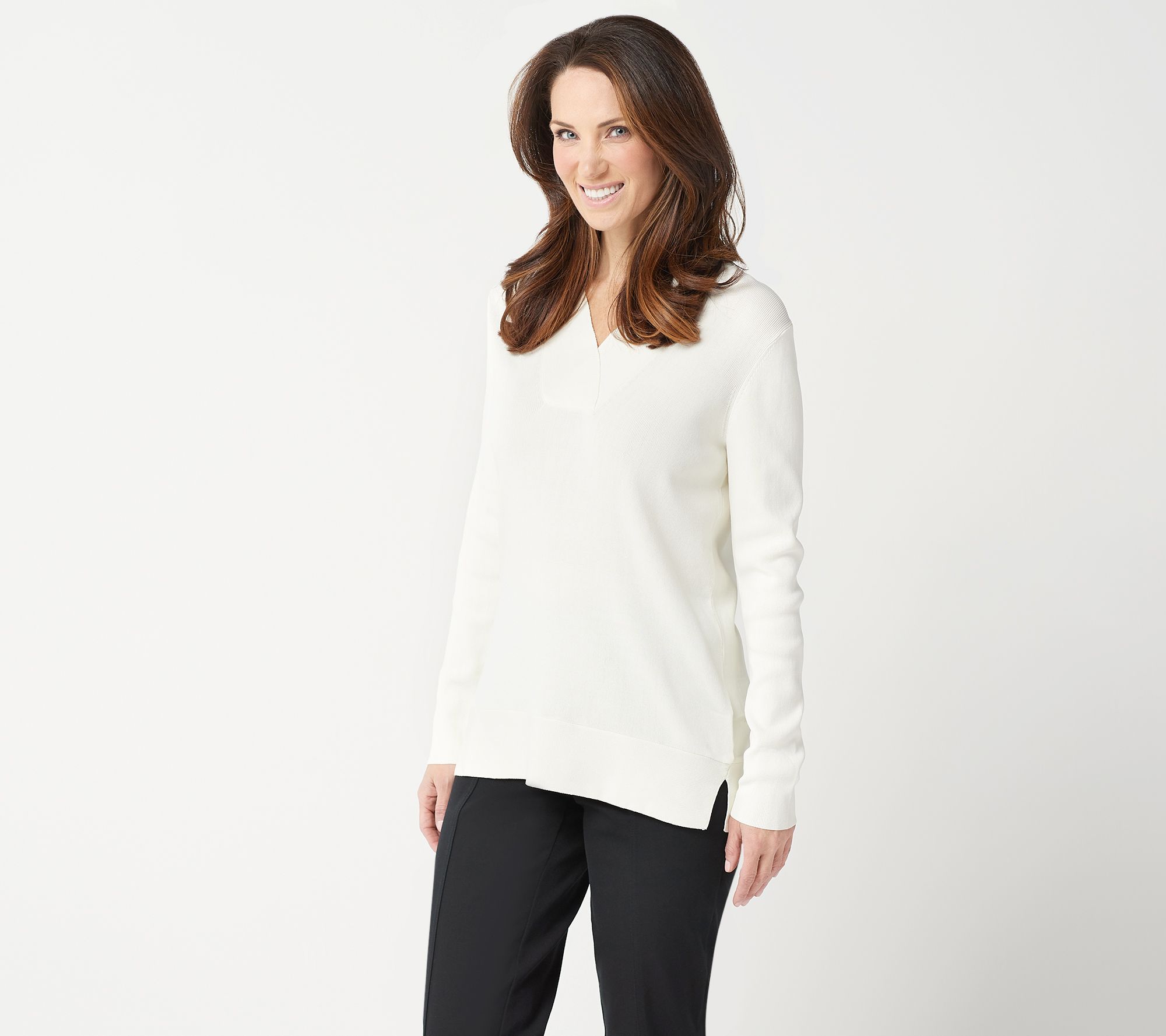 "As Is" Linea by Louis Dell'Olio V-Neck Sweater - QVC.com