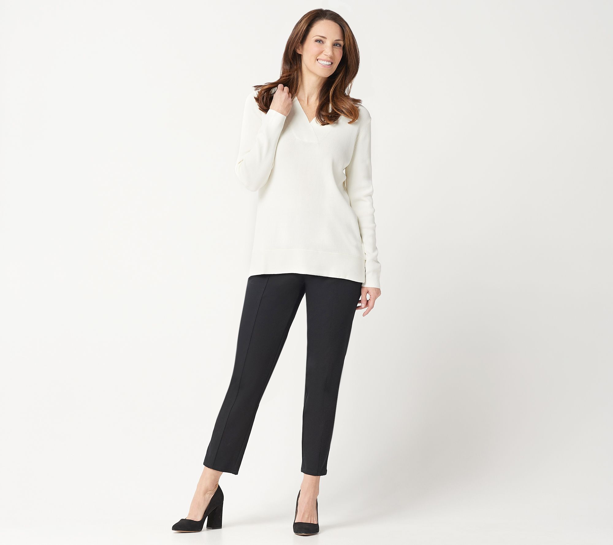 "As Is" Linea by Louis Dell'Olio V-Neck Sweater - QVC.com