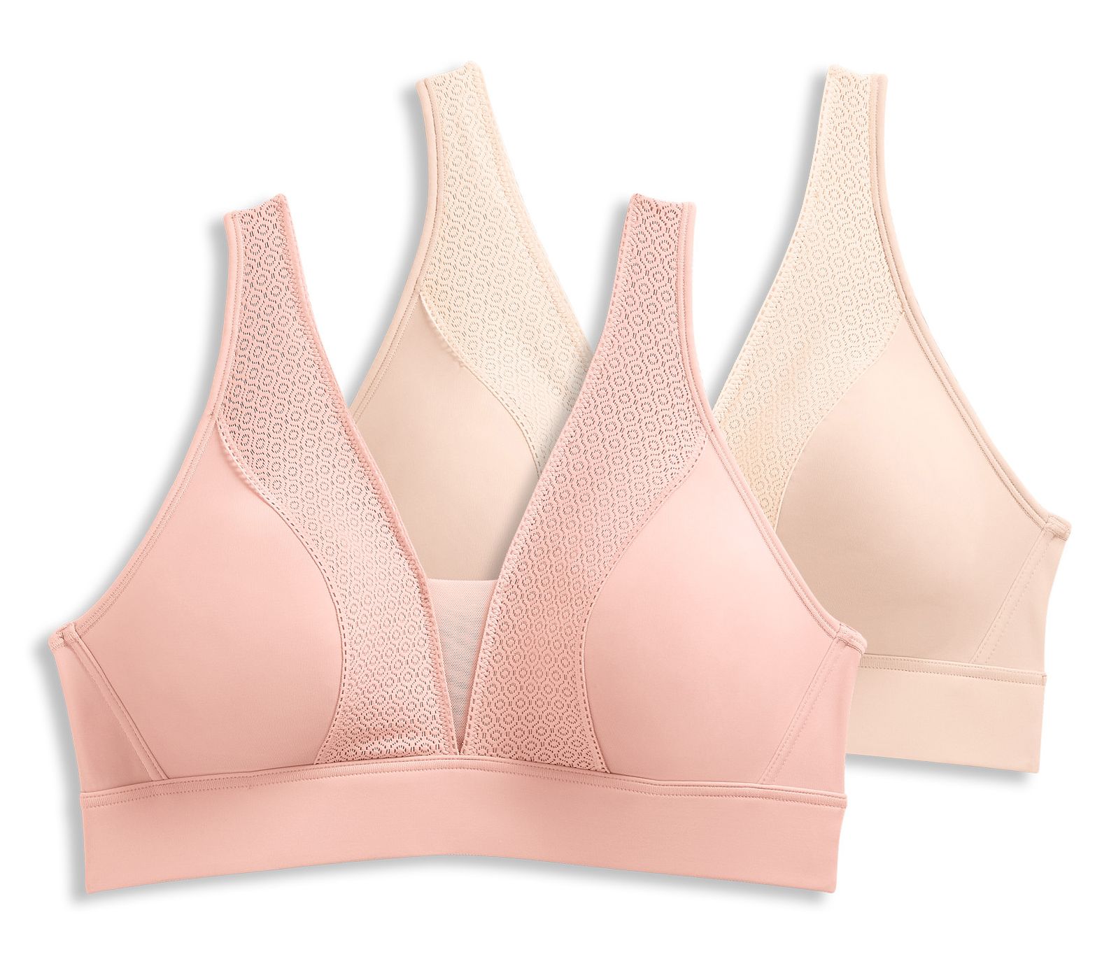 (QVC) Jockey Set of 2 Forever Fit Soft Touch Lace Bra – TVShoppingQueens