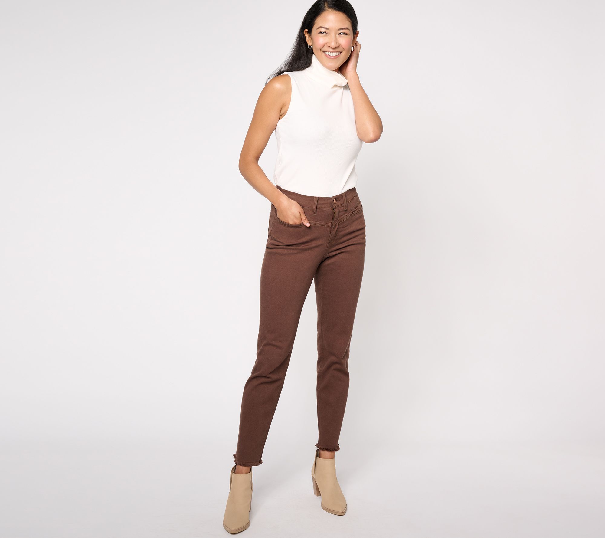 "As Is" Canyon Retreat Angled Pocket Colored Denim Pants - QVC.com