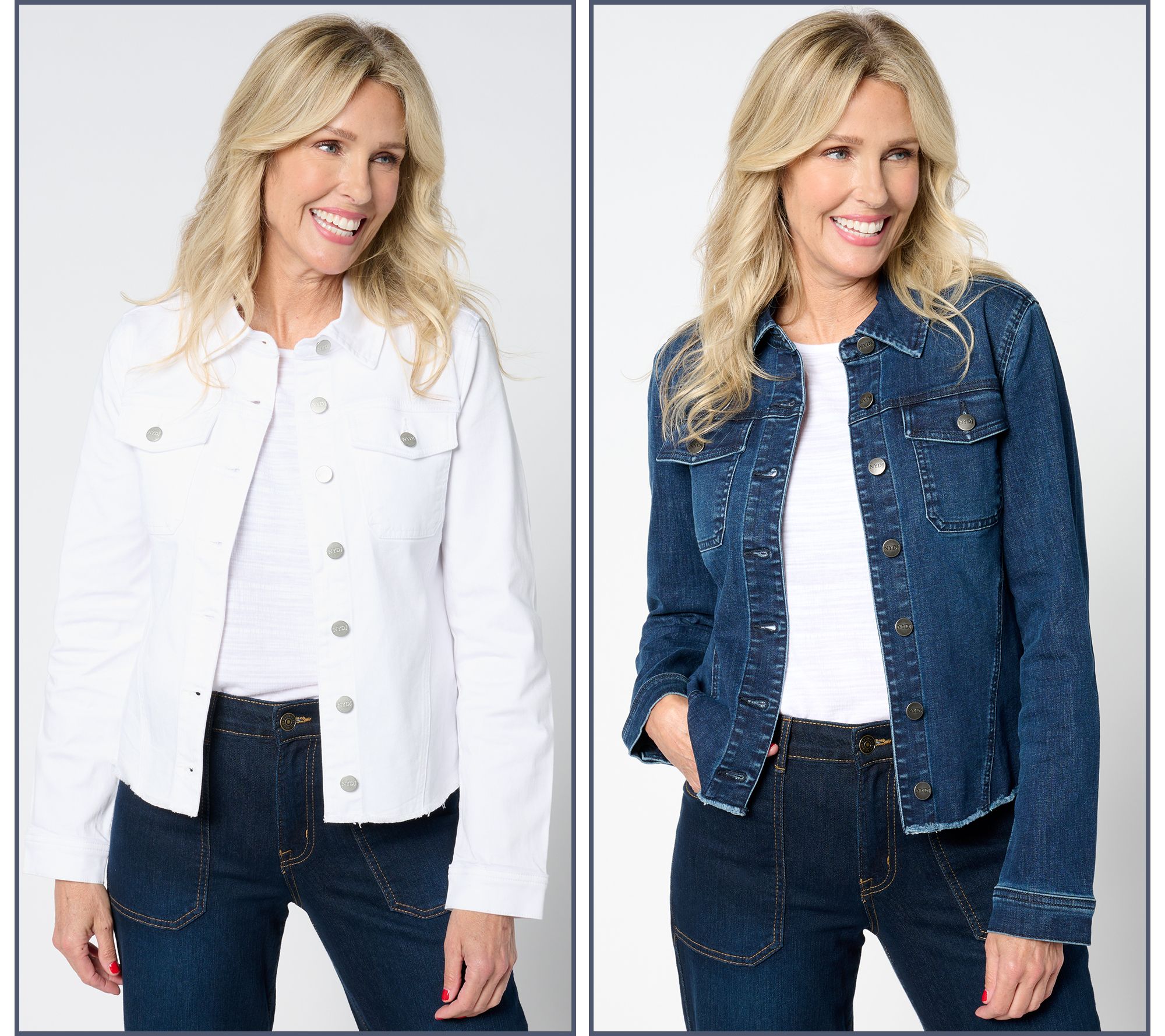 NYDJ Frayed Denim Jacket - QVC.com