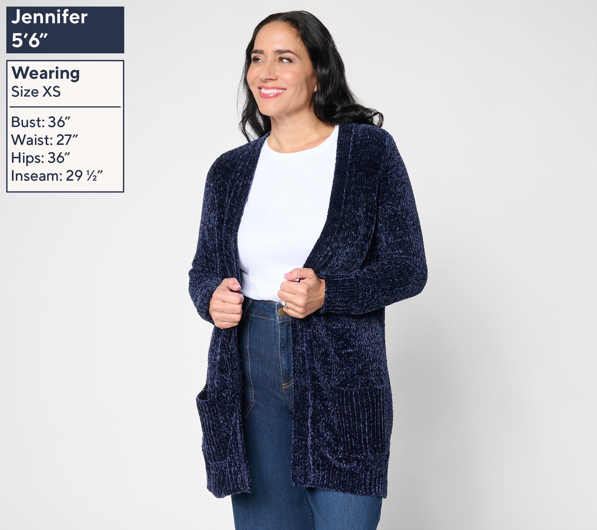 Denim & Co. Chenille Open Front Cardigan - QVC.com